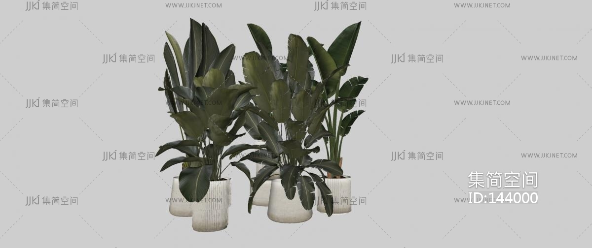 现代植物盆栽su模型下载su草图模型下载 【集简空间】「每日更新」