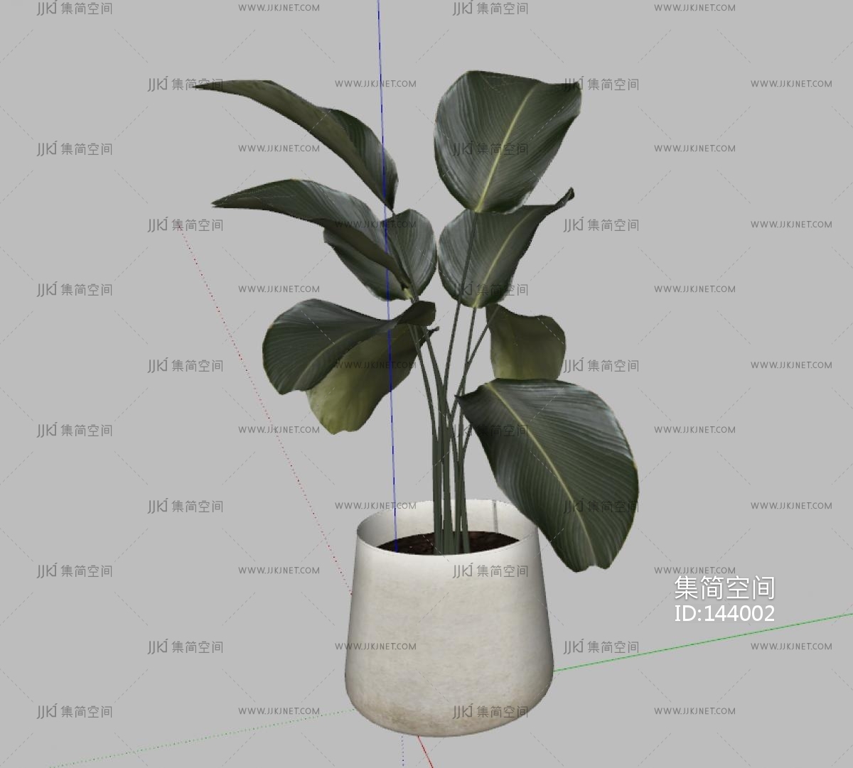 现代植物盆栽su模型su草图模型下载 【集简空间】「每日更新」