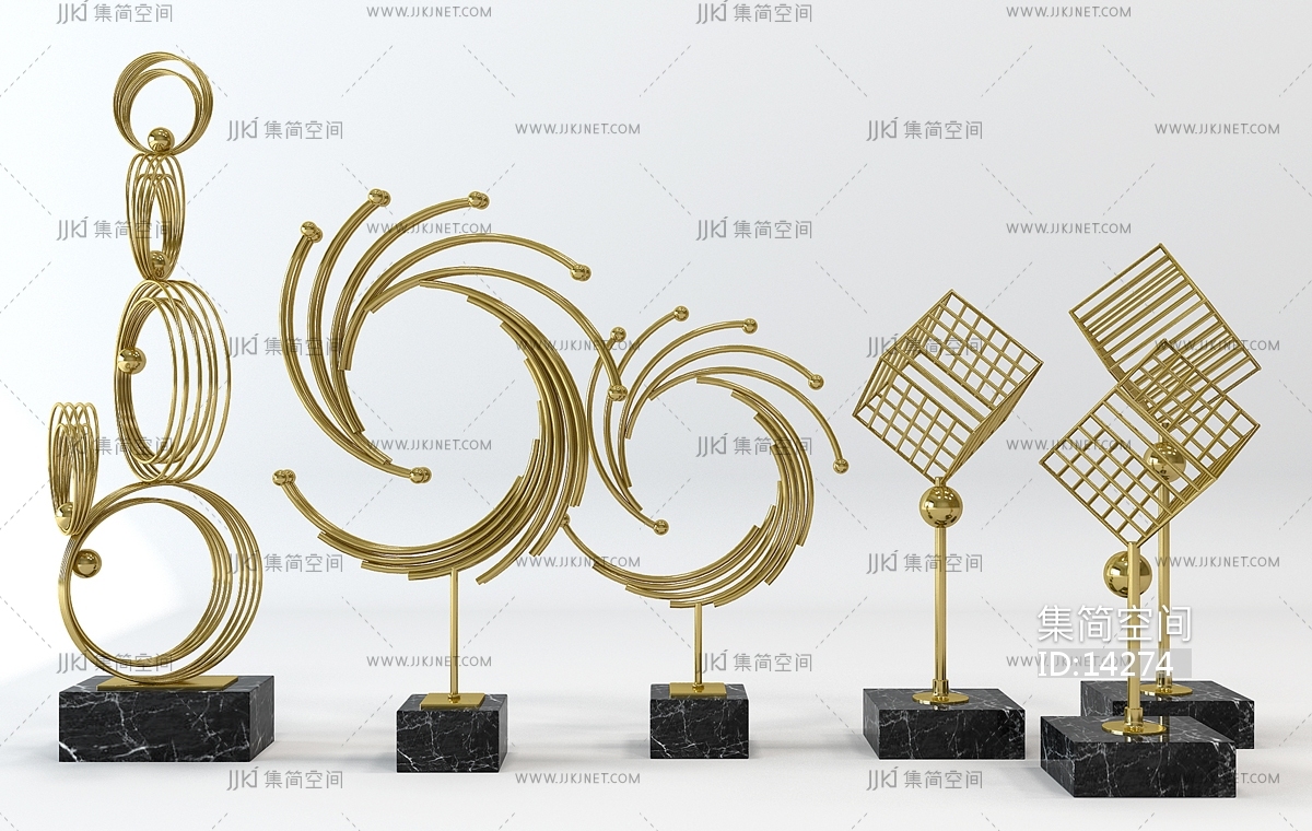 H43-1213现代轻奢装饰品摆件组合3d模型下载-【集简空间】「每日更新」