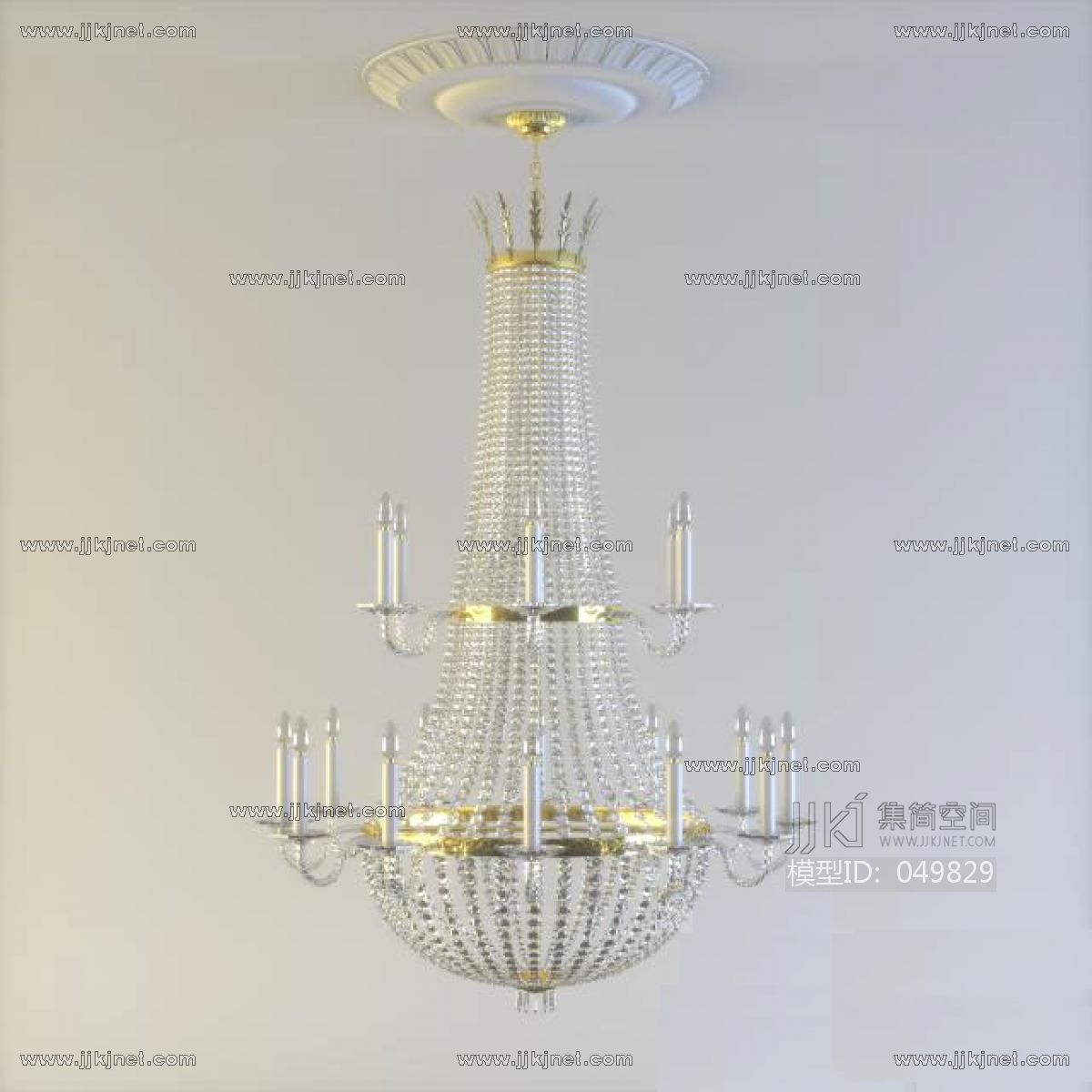 02古典欧式美式法式大型水晶吊灯国外3d模型下载 【集简空间】「每日更新」