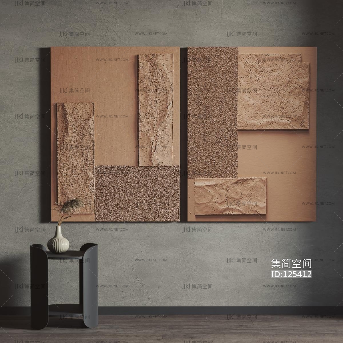 侘寂装饰画挂画3d模型下载 【集简空间】「每日更新」