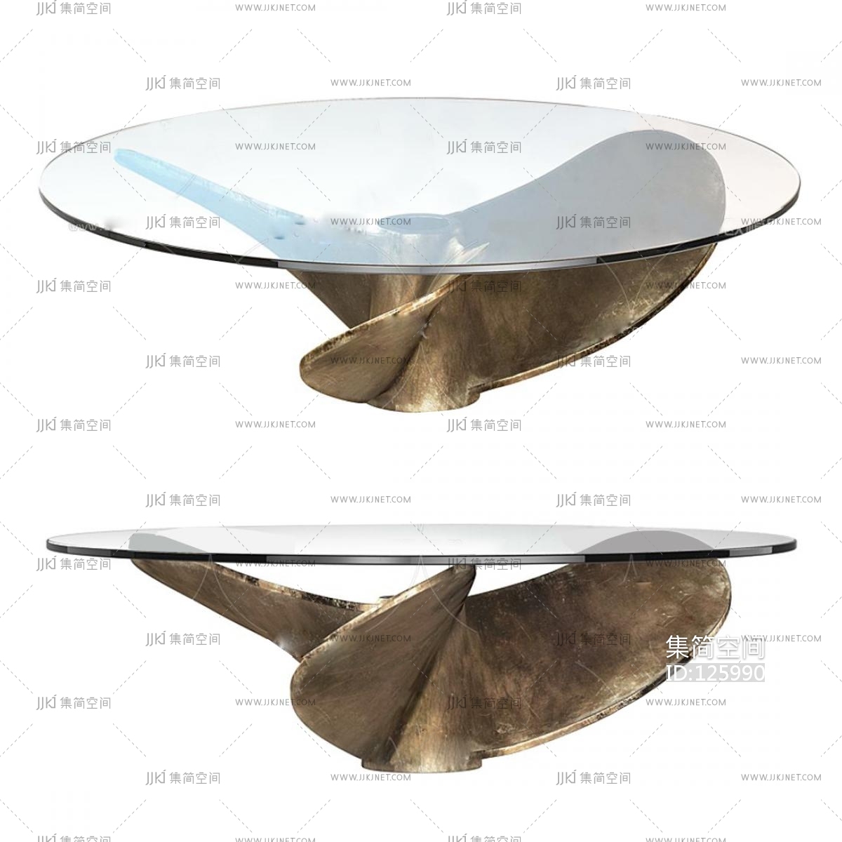 现代轻奢茶几3d模型下载 【集简空间】「每日更新」