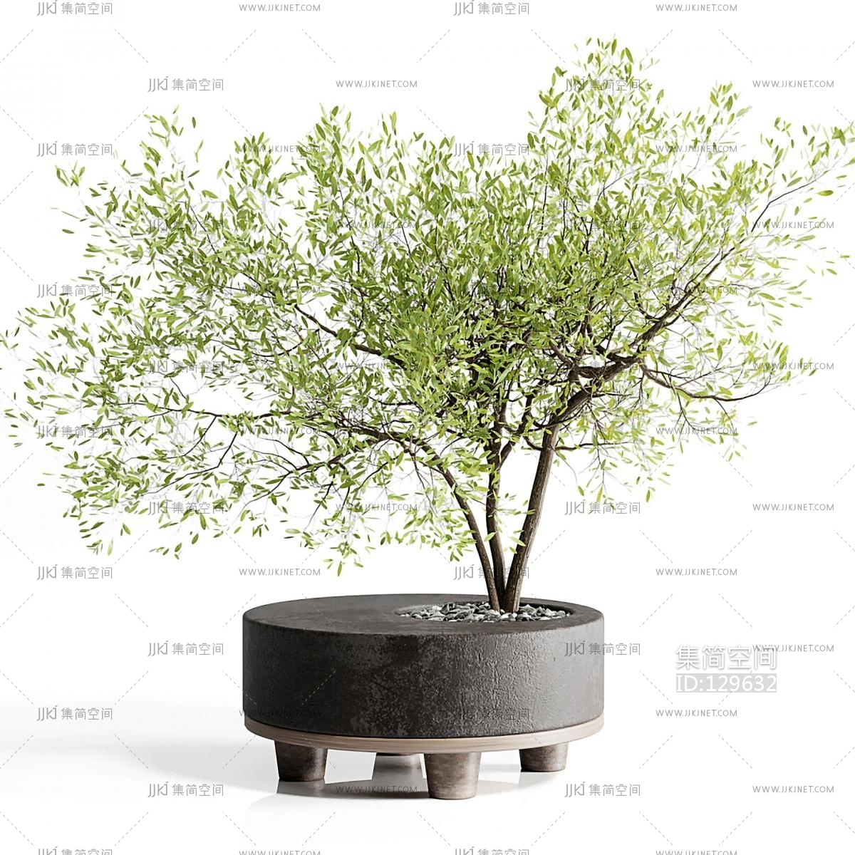 现代绿植盆栽花盆3d模型下载 【集简空间】「每日更新」