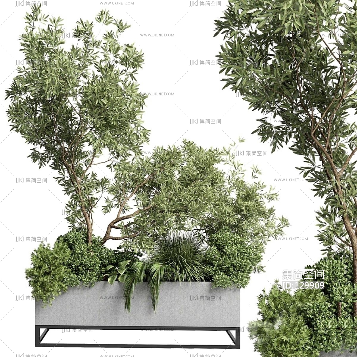 现代绿植花坛小品,花槽3d模型下载 【集简空间】「每日更新」
