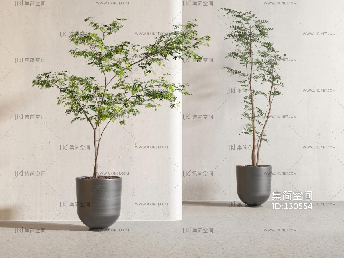 现代绿植盆栽花盆3d模型下载 【集简空间】「每日更新」