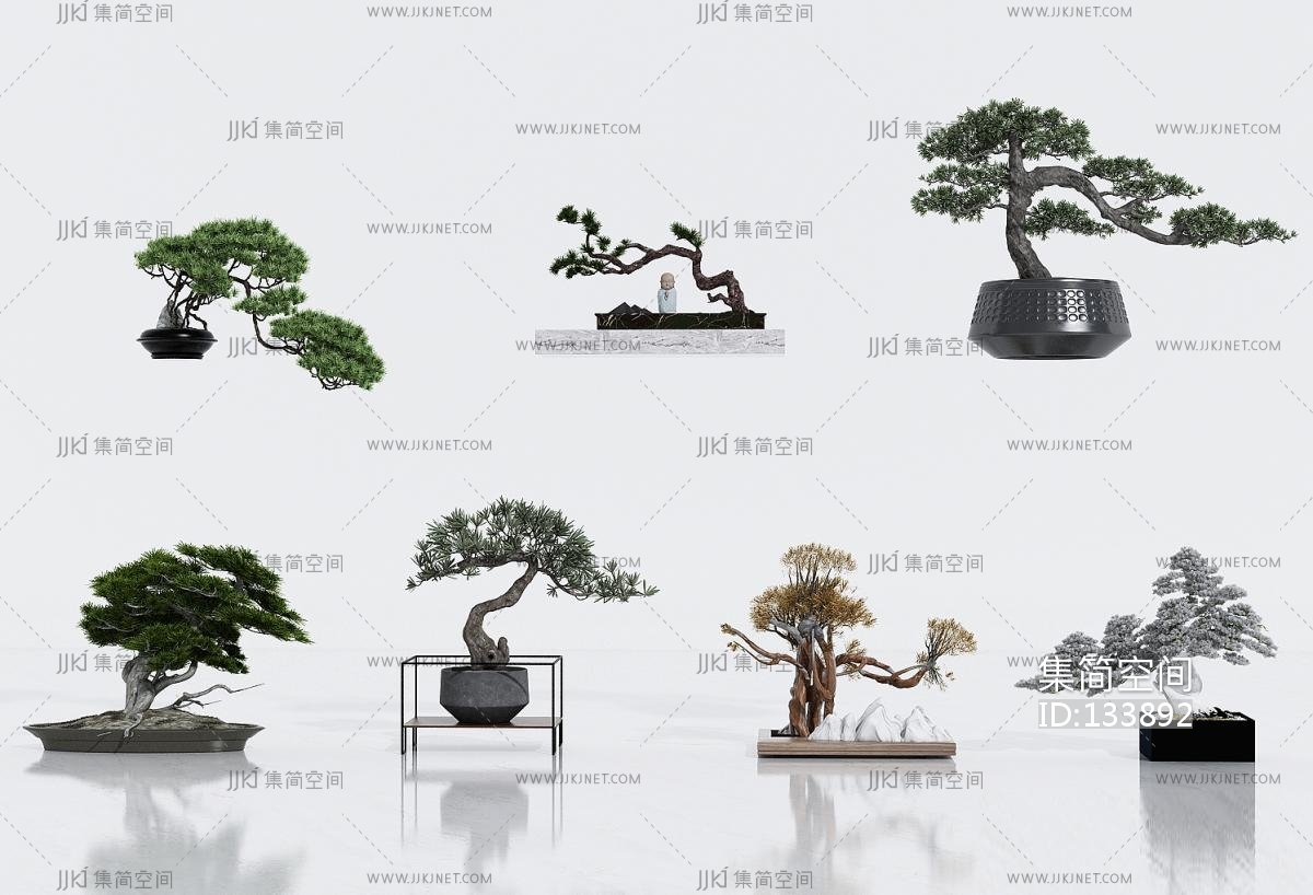 新中式盆景盆栽3d模型3d模型下载 【集简空间】「每日更新」