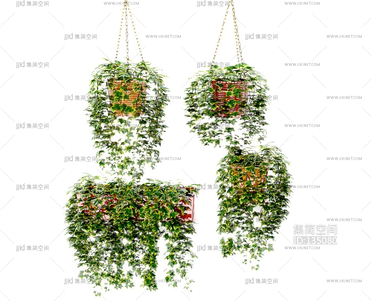 现代绿植吊篮3d模型下载 【集简空间】「每日更新」