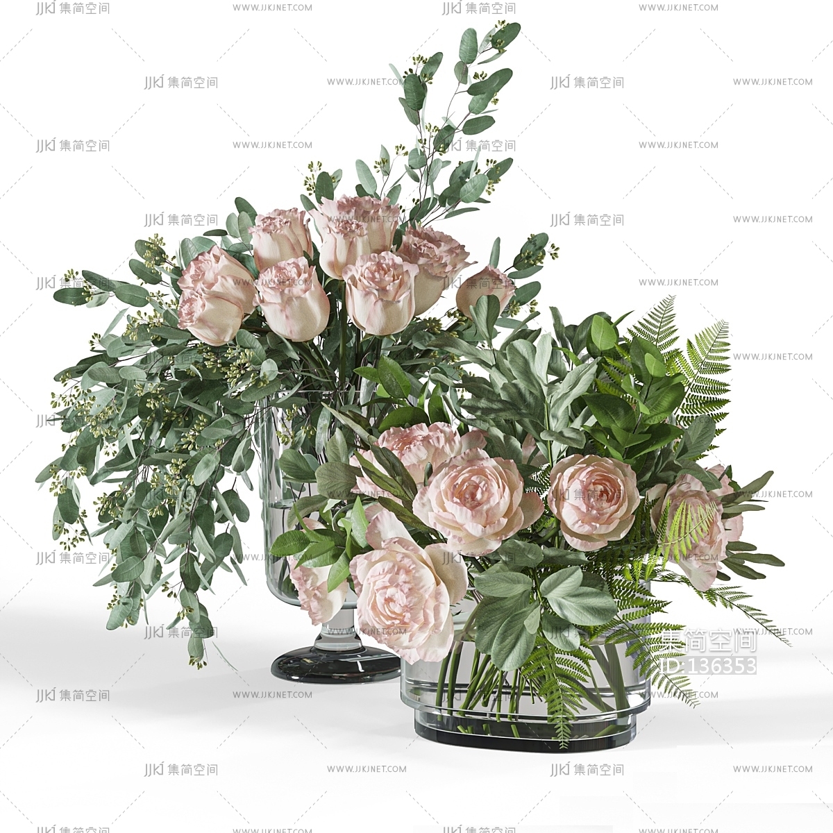 花瓶花艺 插花su模型su草图模型下载 【集简空间】「每日更新」