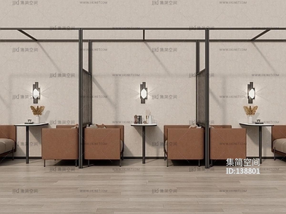 现代卡座沙发，餐厅餐桌椅su模型su草图模型下载 【集简空间】「每日更新」