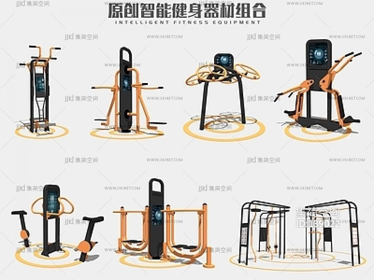 户外健身器械组合su模型su草图模型下载 【集简空间】「每日更新」