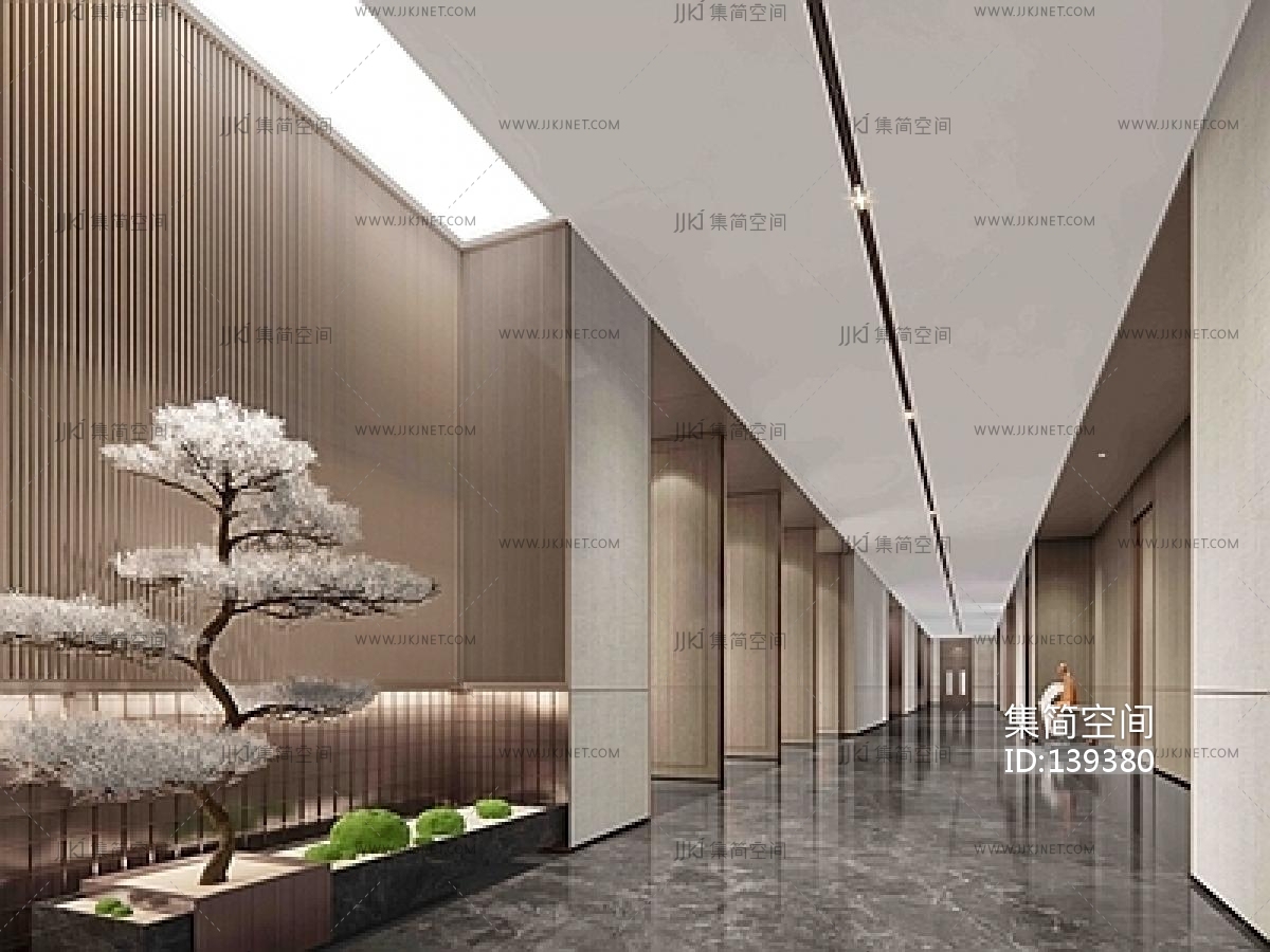 新中式过道su模型su草图模型下载 【集简空间】「每日更新」