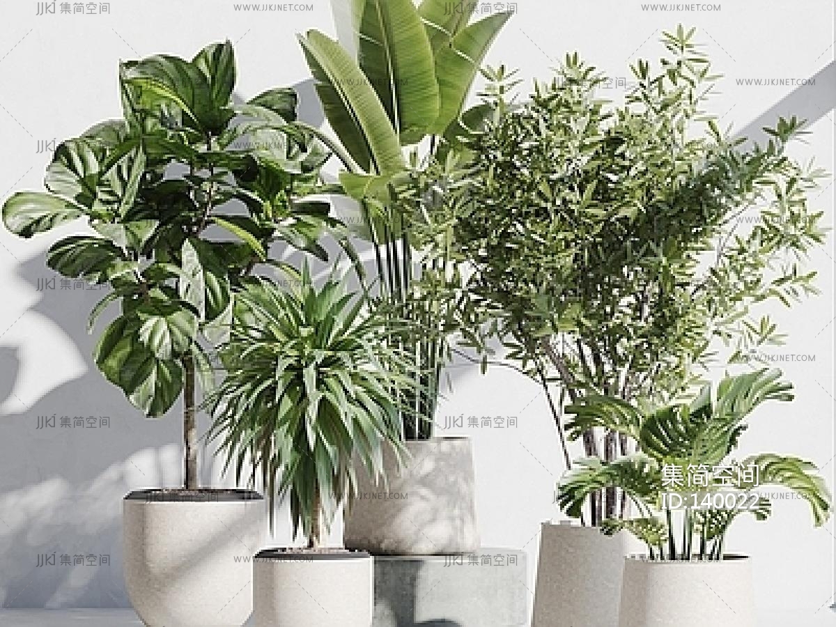 绿植盆栽绿植花盆3d模型下载 【集简空间】「每日更新」