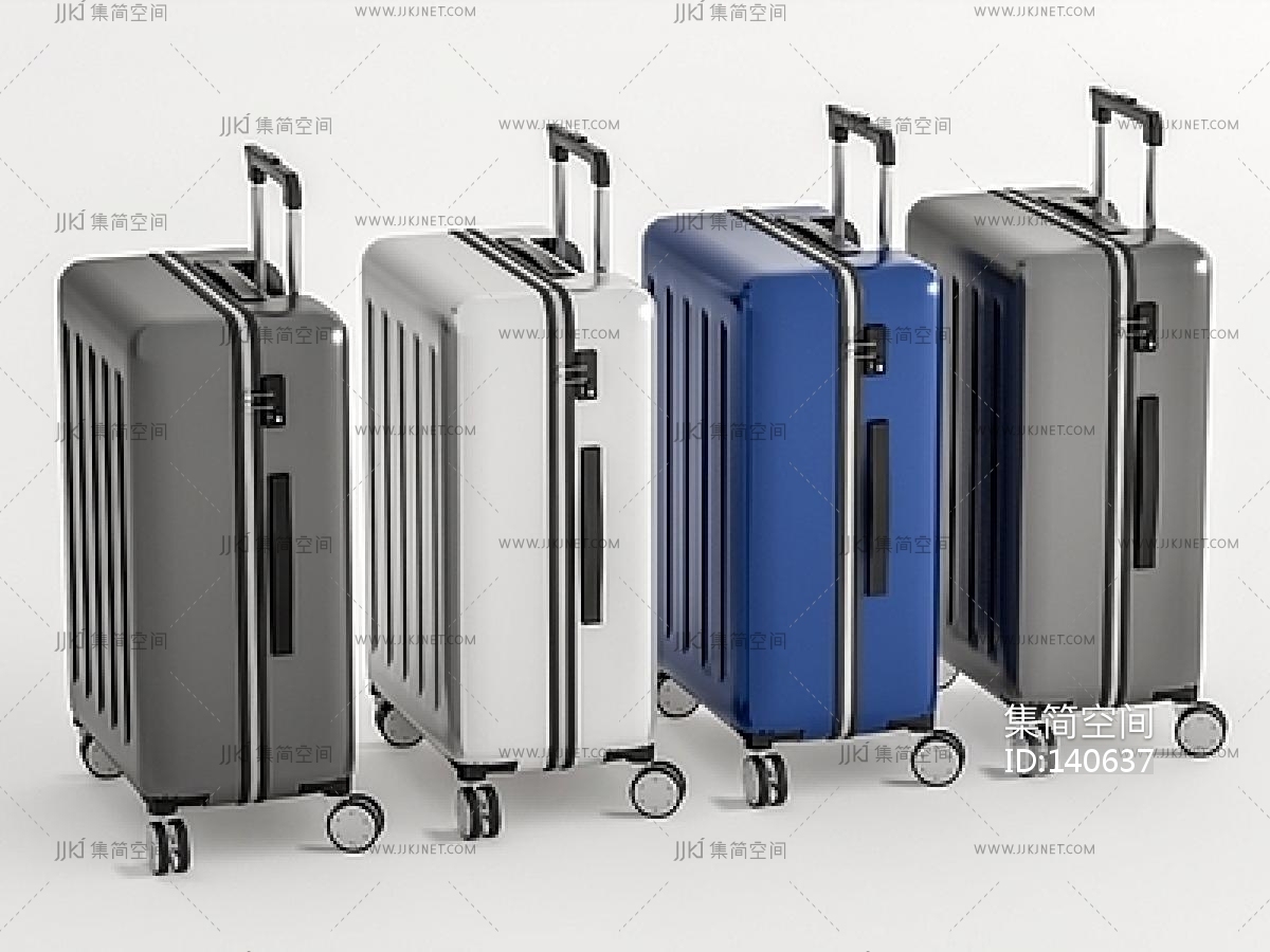 现代行李箱拉杆箱su模型su草图模型下载 【集简空间】「每日更新」