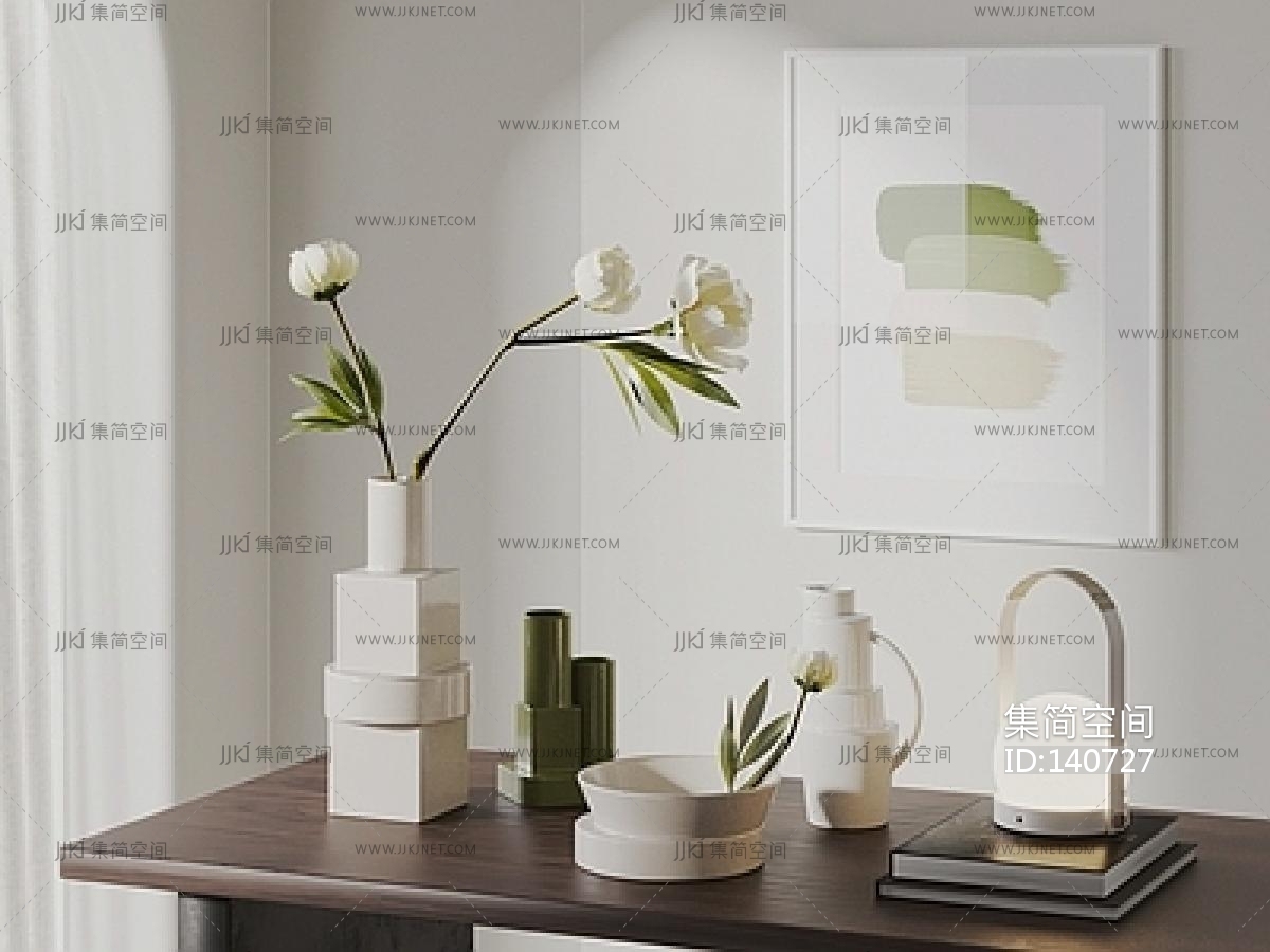 现代花瓶饰品摆件组合su模型su草图模型下载 【集简空间】「每日更新」