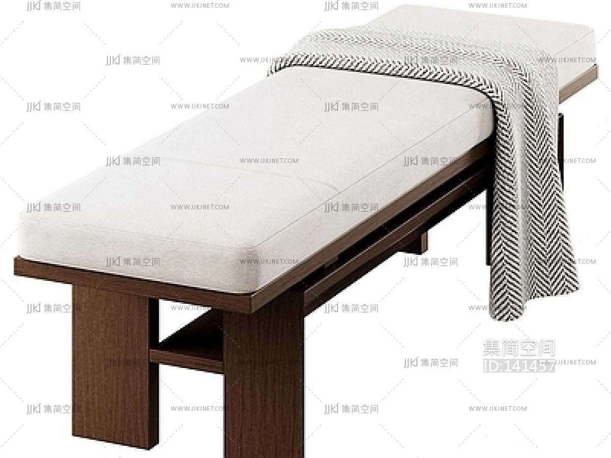 现代床尾凳su模型su草图模型下载 【集简空间】「每日更新」
