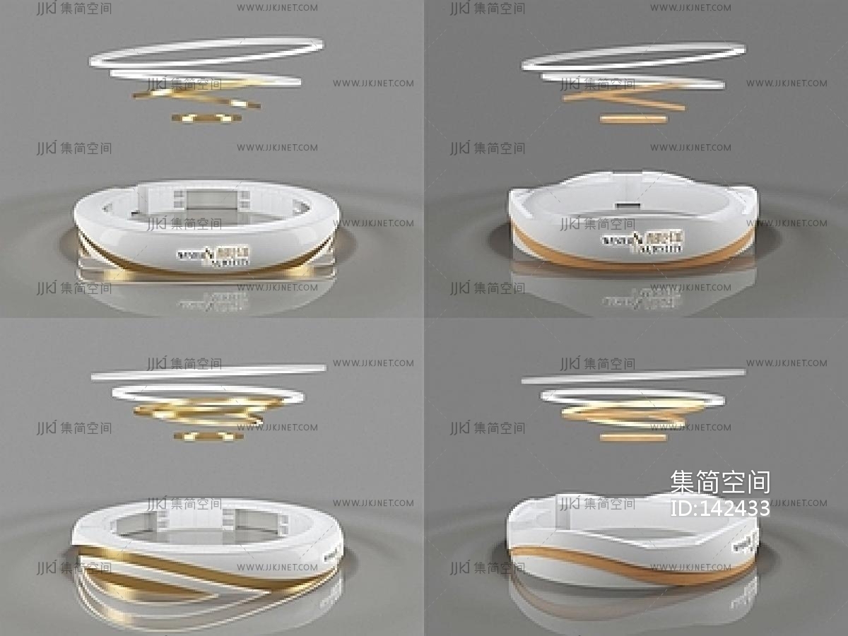 现代圆形服务台接待台,3d模型下载 【集简空间】「每日更新」