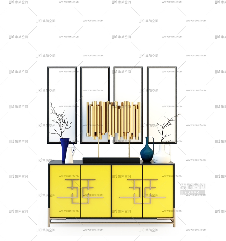 H22-0410装饰柜3d模型下载-【集简空间】「每日更新」