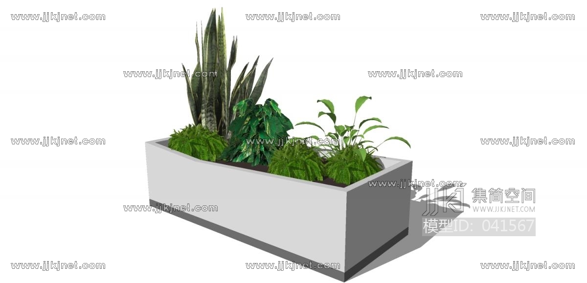 21 盆栽植物绿植花盆花槽 【集简空间】3d模型su模型贴图草图模型「免费下载每日更新」