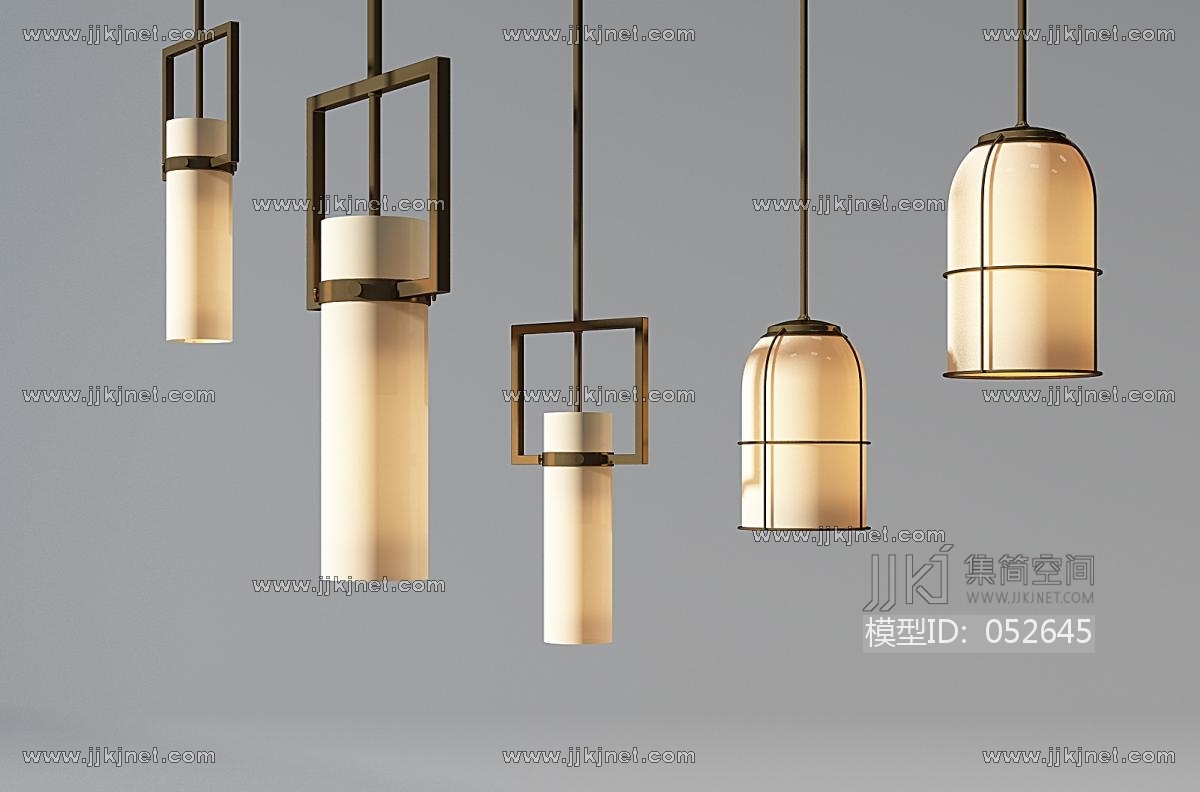 H21 0719现代小吊灯 【集简空间】3d模型su模型贴图草图模型「免费下载每日更新」