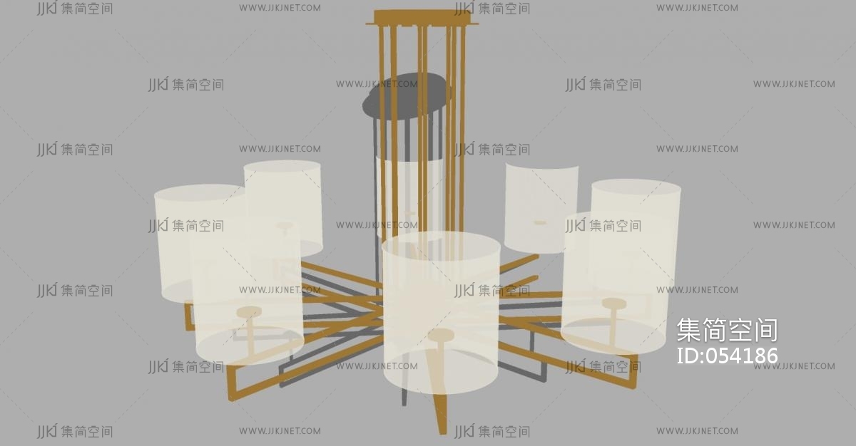 12新中式金属铁艺灯罩吊灯sketchup 【集简空间】3d模型su模型贴图草图模型「免费下载每日更新」