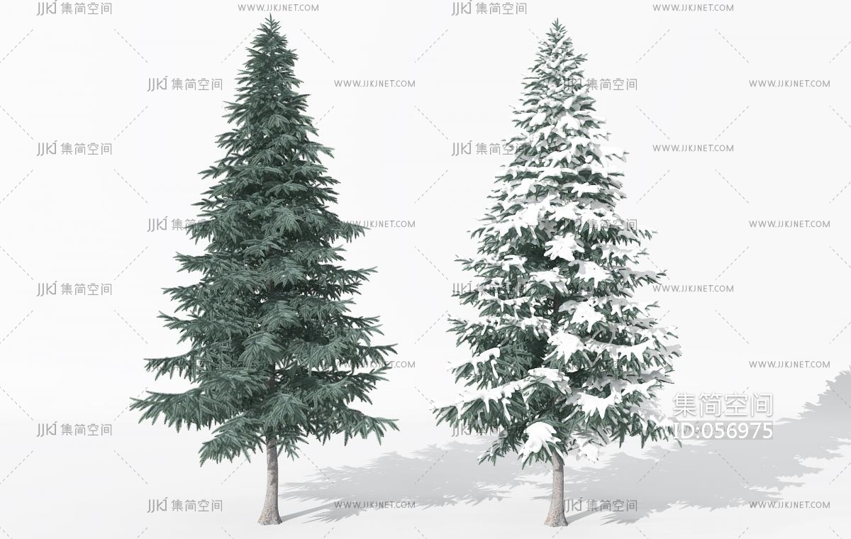 H40 0730景观植物树松柏树针叶植物雪景树3dmax模型下载 【集简空间】3d模型su模型贴图草图模型「免费下载每日更新」