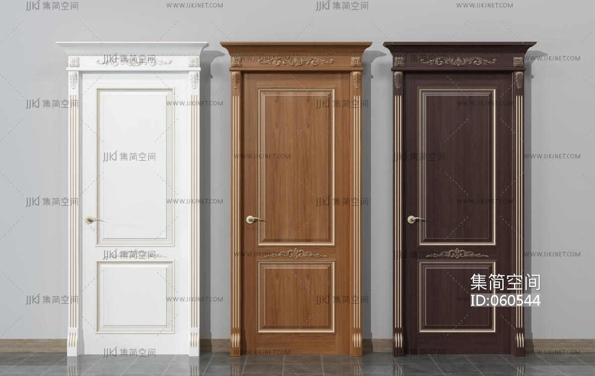 欧式法式雕花木门门把手 【集简空间】3d模型su模型贴图草图模型「免费下载每日更新」