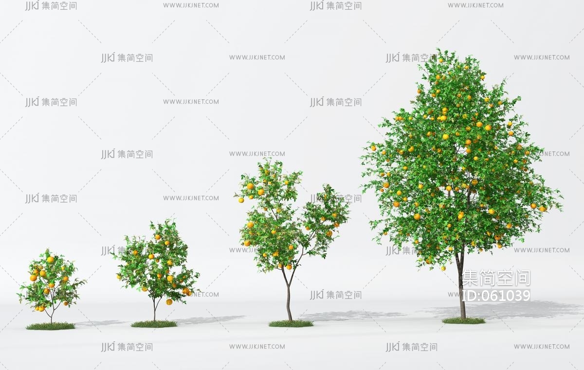 现代树橘子树 【集简空间】3d模型su模型贴图草图模型「免费下载每日更新」