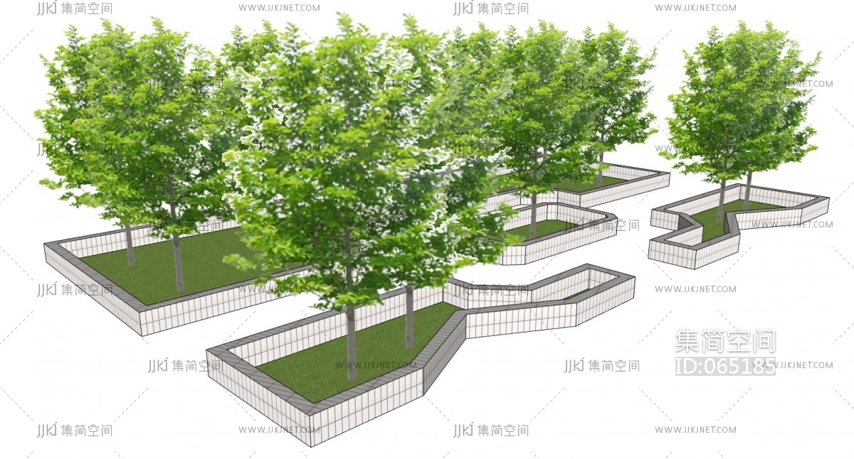 09景观树池树 【集简空间】3d模型su模型贴图草图模型「免费下载每日更新」