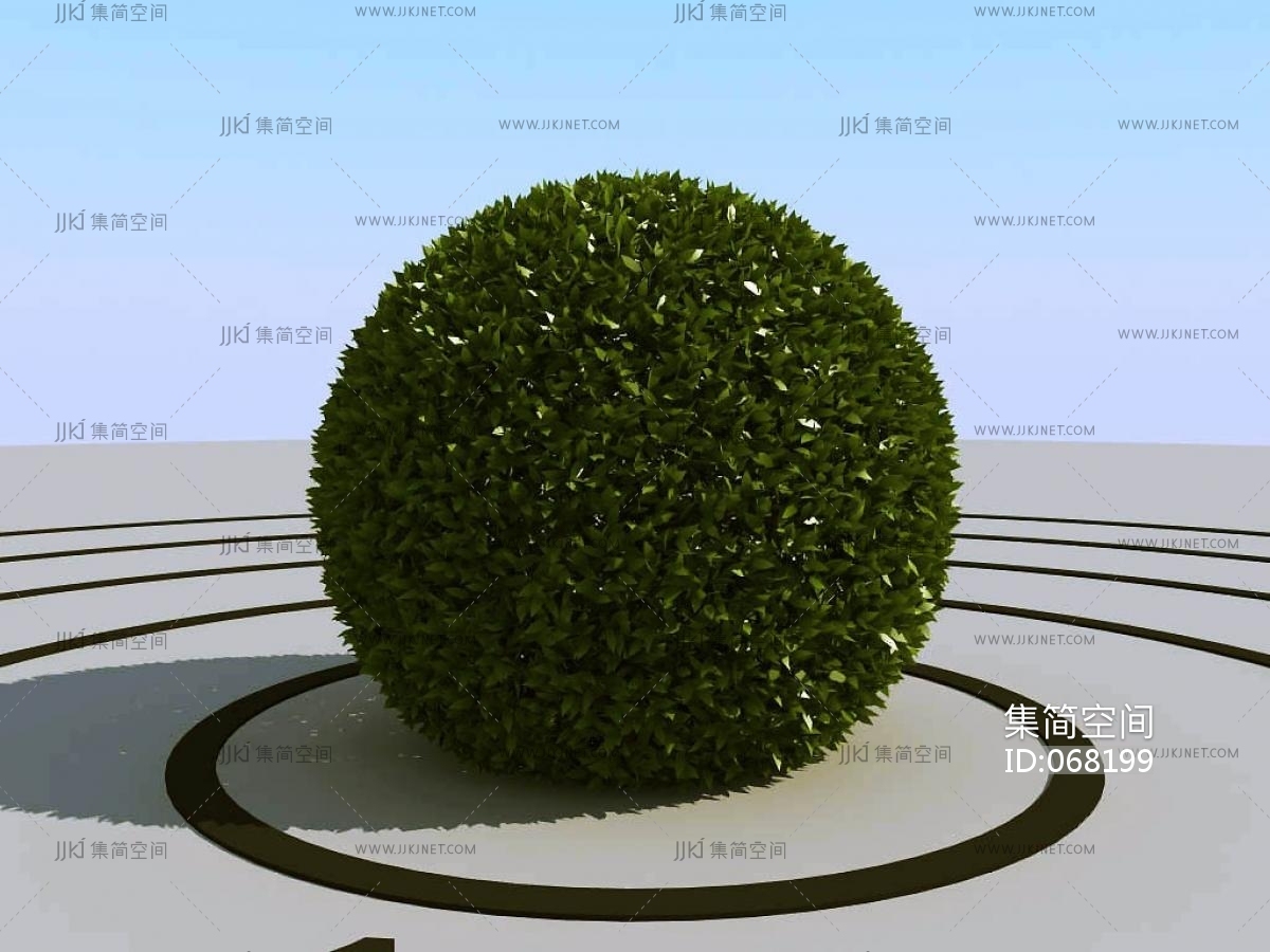 037灌木植物球绿植 【集简空间】3d模型su模型贴图草图模型「免费下载每日更新」