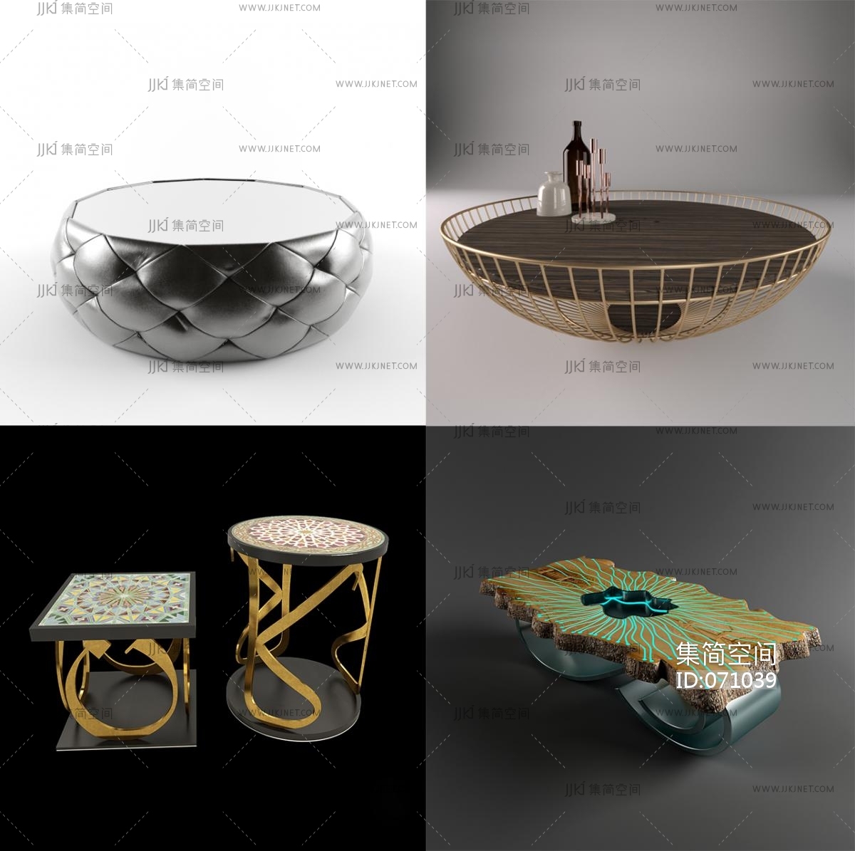 现代茶几 【集简空间】3d模型su模型贴图草图模型「免费下载每日更新」