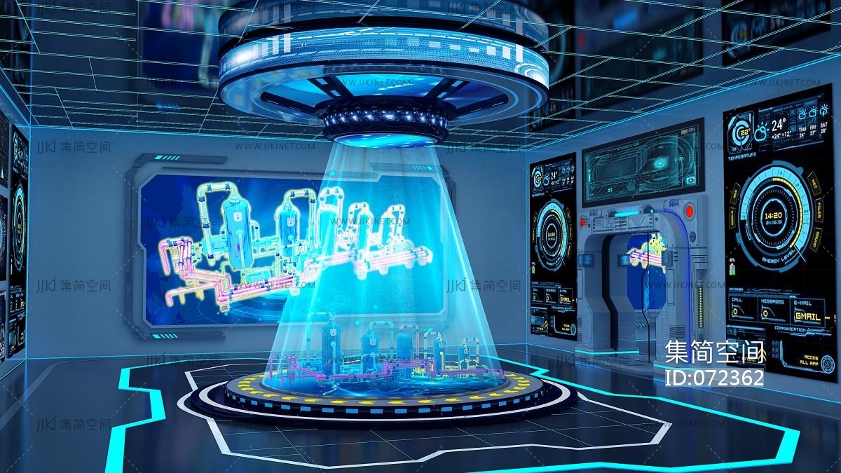 宇宙飞船太空舱展厅 【集简空间】3d模型su模型贴图草图模型「免费下载每日更新」