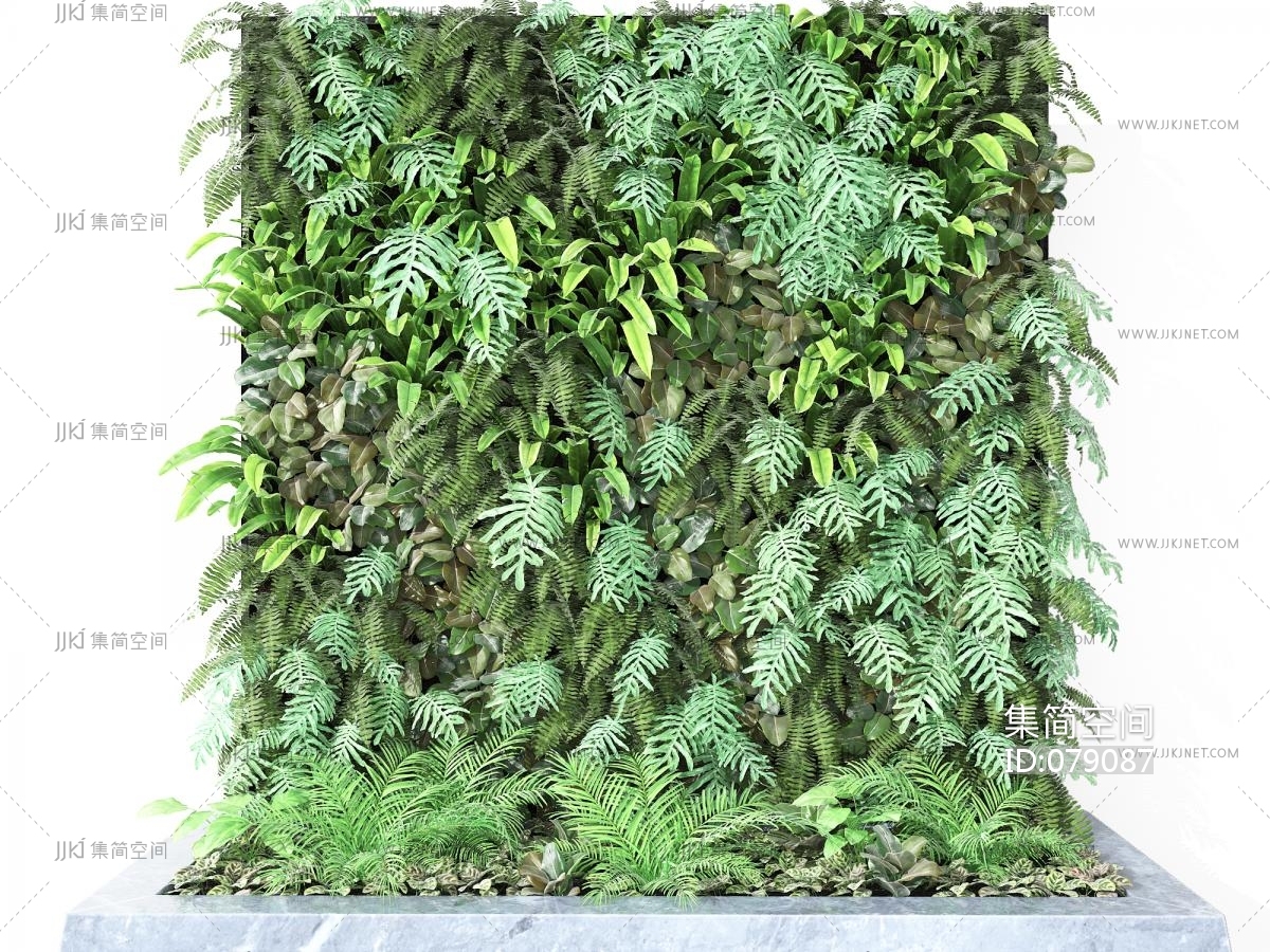 现代绿植墙,植物墙,绿化墙 【集简空间】3d模型su模型贴图草图模型「免费下载每日更新」