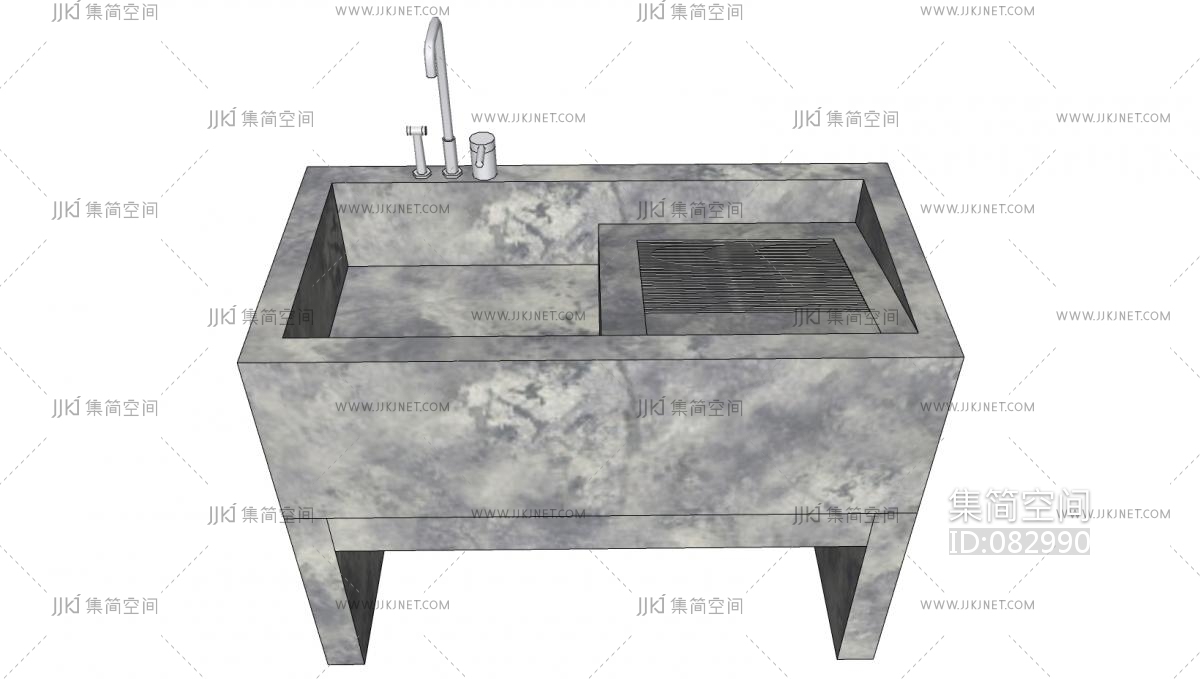 室外户外大理石石头洗手台 洗手池 水槽 【集简空间】3d模型su模型贴图草图模型「免费下载每日更新」
