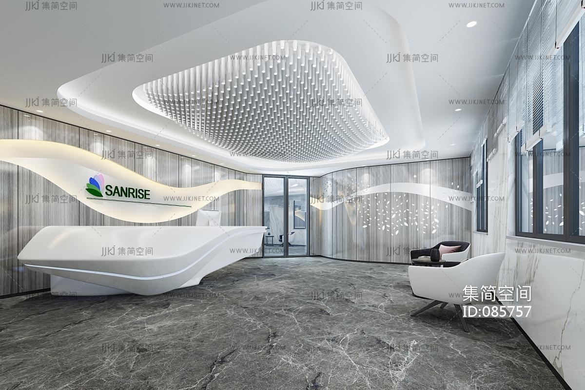 现代接待大厅 3d模型下载-【集简空间】「每日更新」