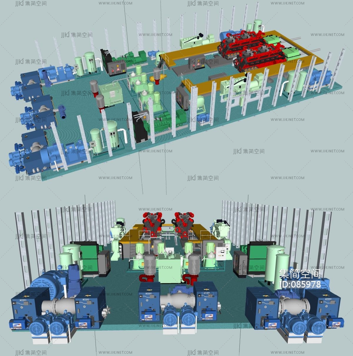 风格工业设备,机房 【集简空间】3d模型su模型贴图草图模型「免费下载每日更新」