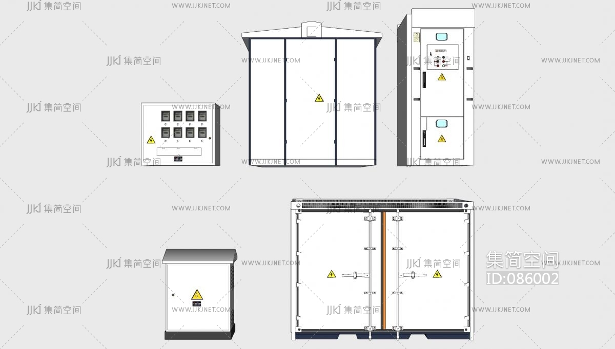 工业风变电箱配电房 【集简空间】3d模型su模型贴图草图模型「免费下载每日更新」