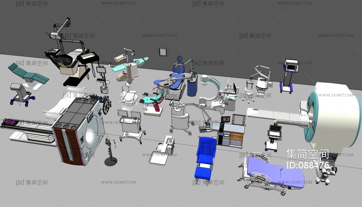 牙科诊所诊疗椅,ctb超机,医疗器械,器材 【集简空间】3d模型su模型贴图草图模型「免费下载每日更新」