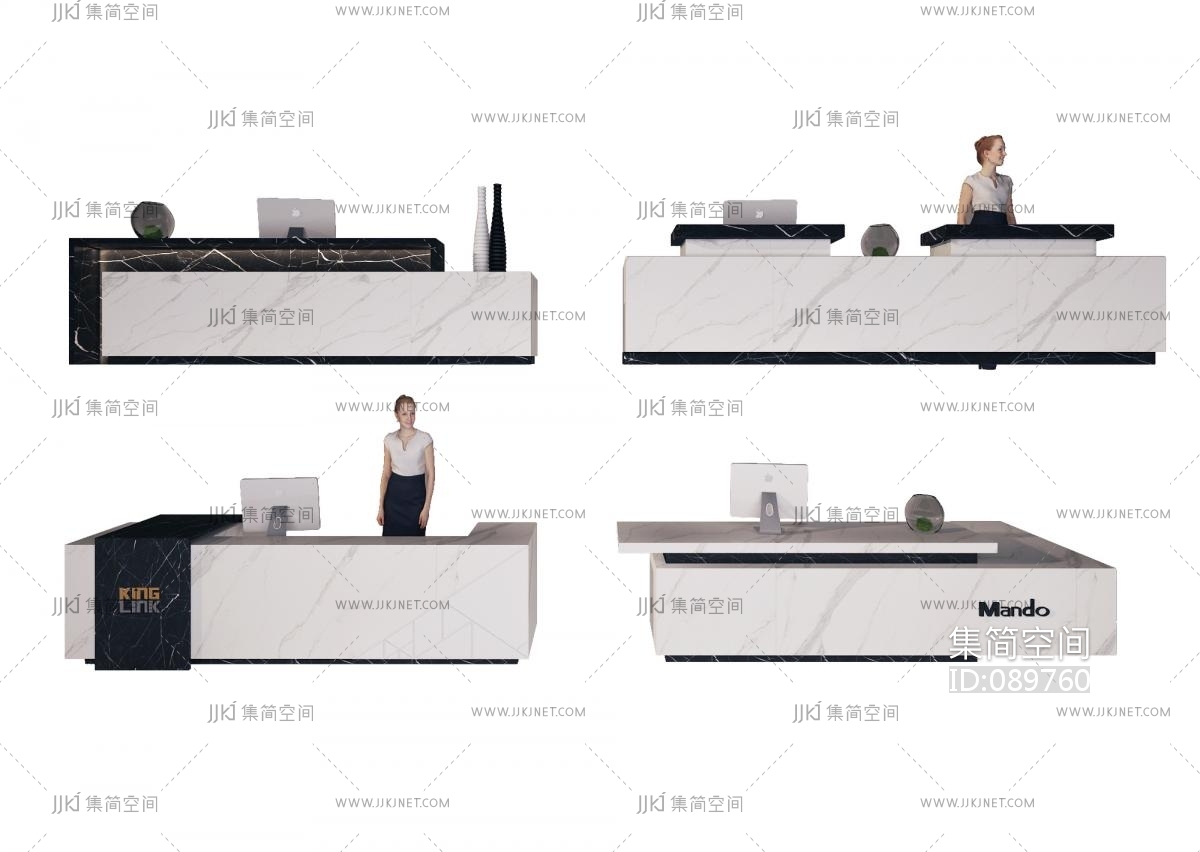 现代服务台3d模型下载-【集简空间】「每日更新」