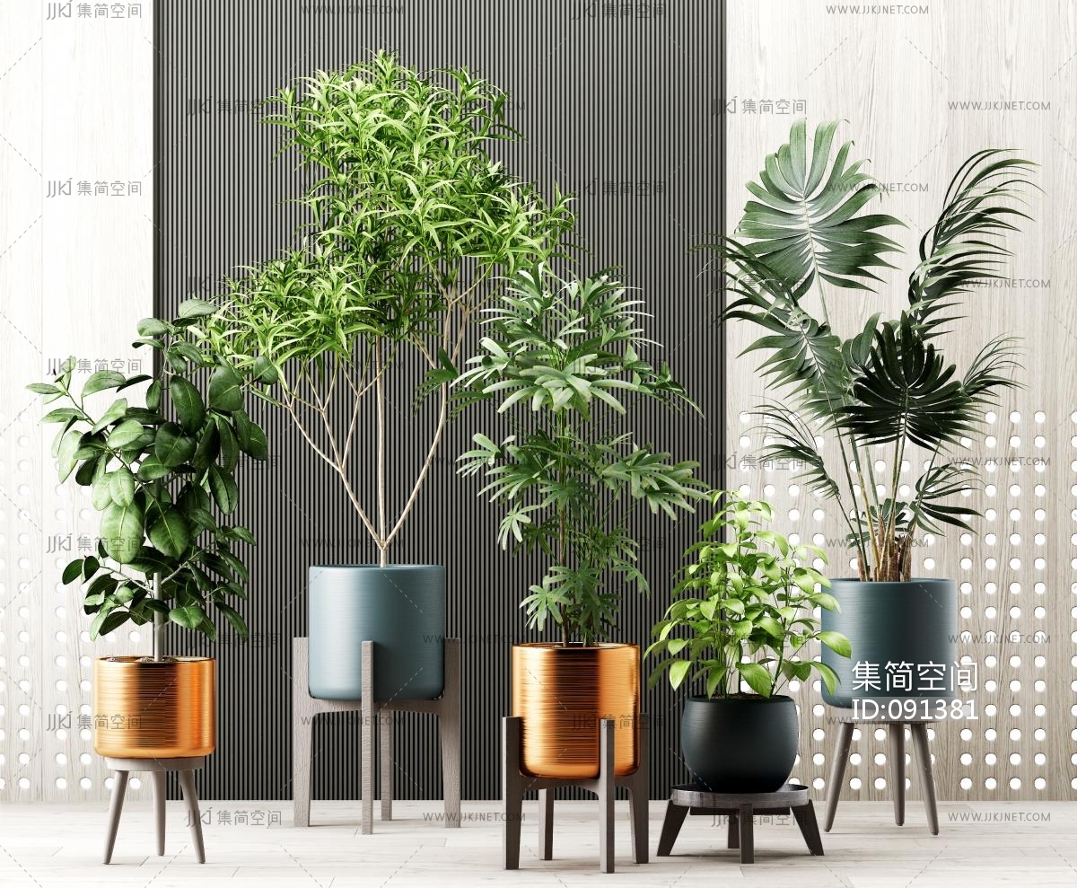 现代绿植盆栽 【集简空间】3d模型su模型贴图草图模型「免费下载每日更新」