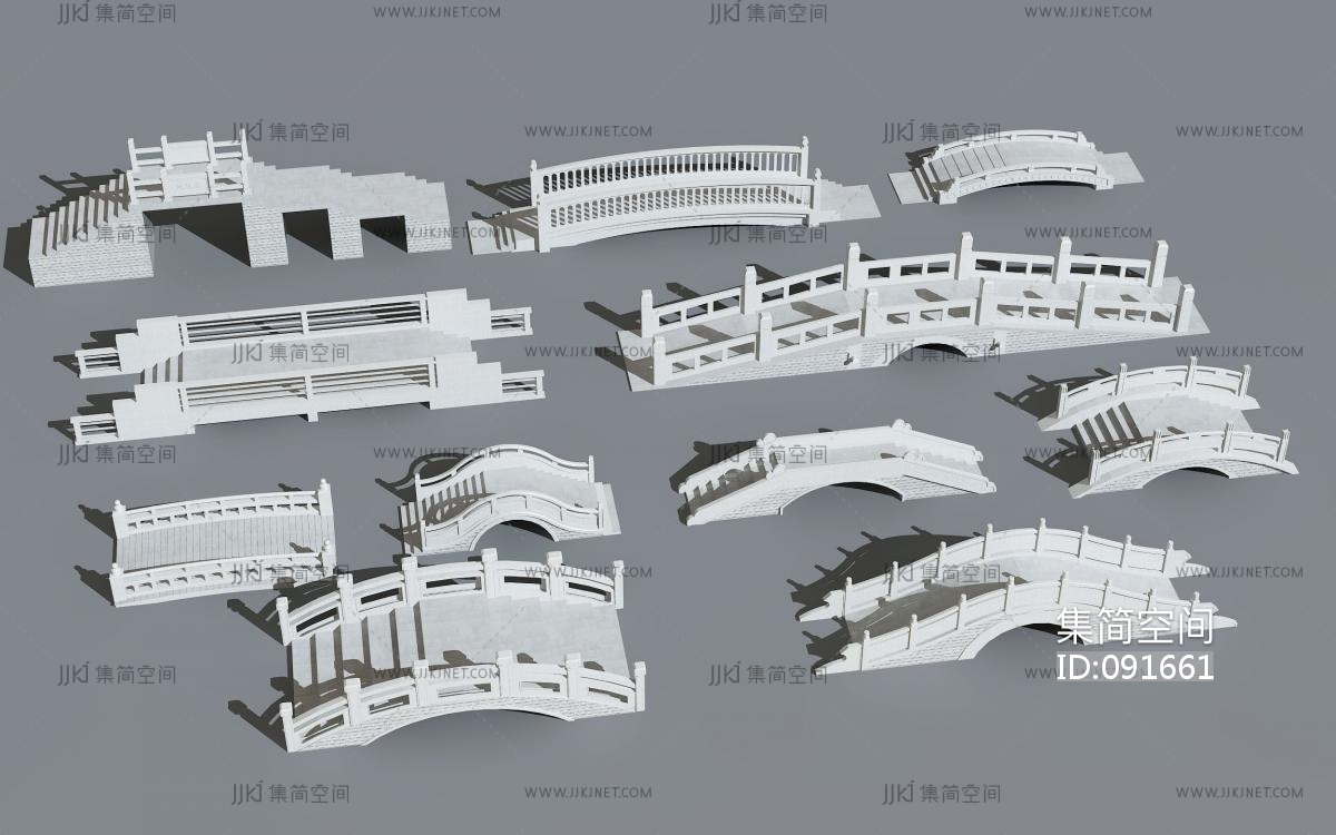中式石拱桥, 【集简空间】3d模型su模型贴图草图模型「免费下载每日更新」