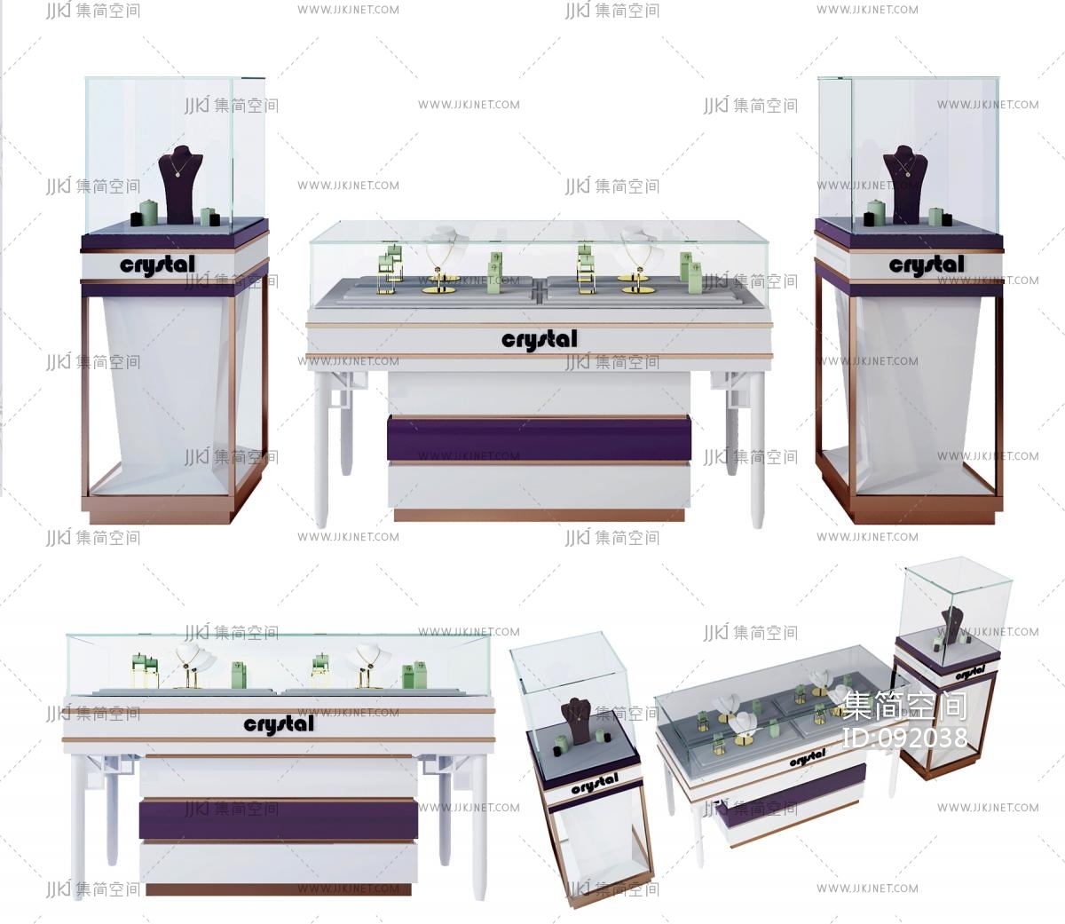 现代珠宝首饰展示柜 【集简空间】3d模型su模型贴图草图模型「免费下载每日更新」
