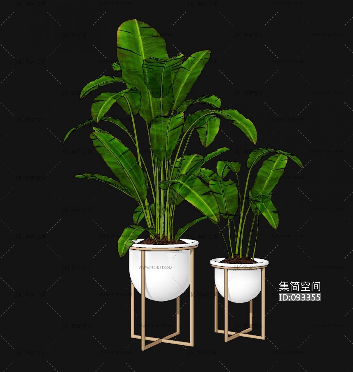 现代绿植盆栽 【集简空间】3d模型su模型贴图草图模型「免费下载每日更新」