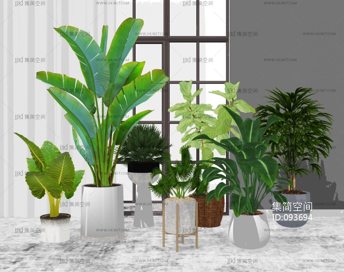 植物盆栽,花盆 【集简空间】3d模型su模型贴图草图模型「免费下载每日更新」