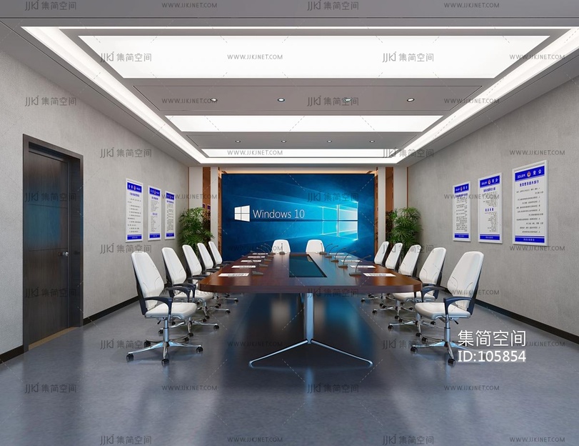 现代公安机关警察局会议室 研判室审讯室接待室走廊 3d模型下载 【集简空间】「每日更新」