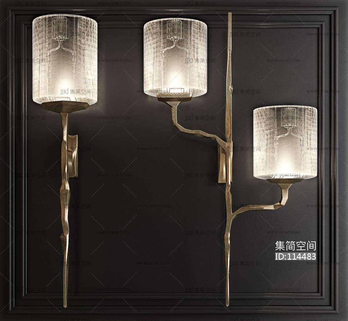 现代轻奢壁灯组合su草图模型下载 【集简空间】「每日更新」