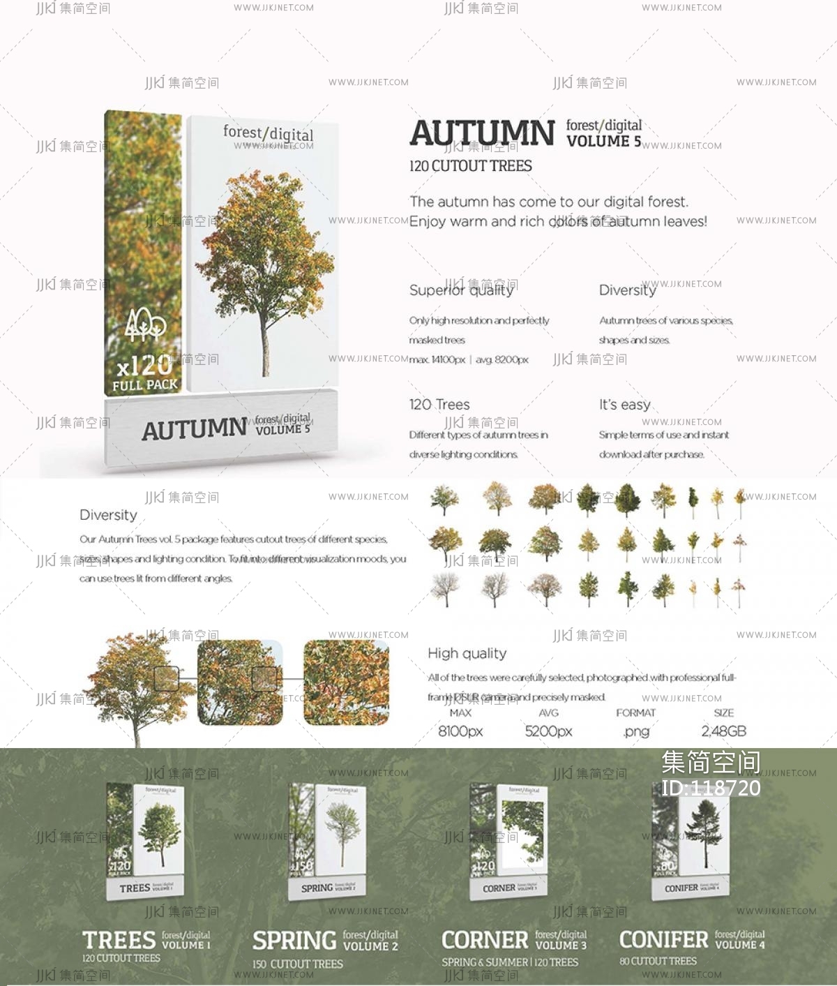 国外高清PNG素材秋季树木ForestDigital vol. 5 - Autumn trees3d模型下载-【集简空间】「每日更新」