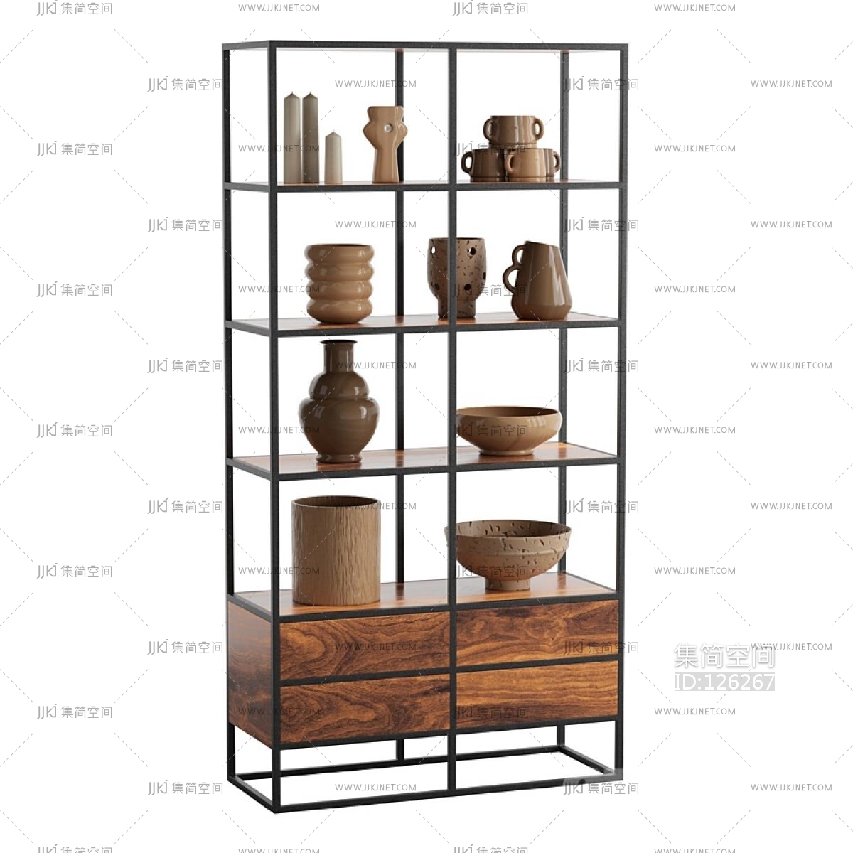 现代金属陈列架3d模型下载-【集简空间】「每日更新」