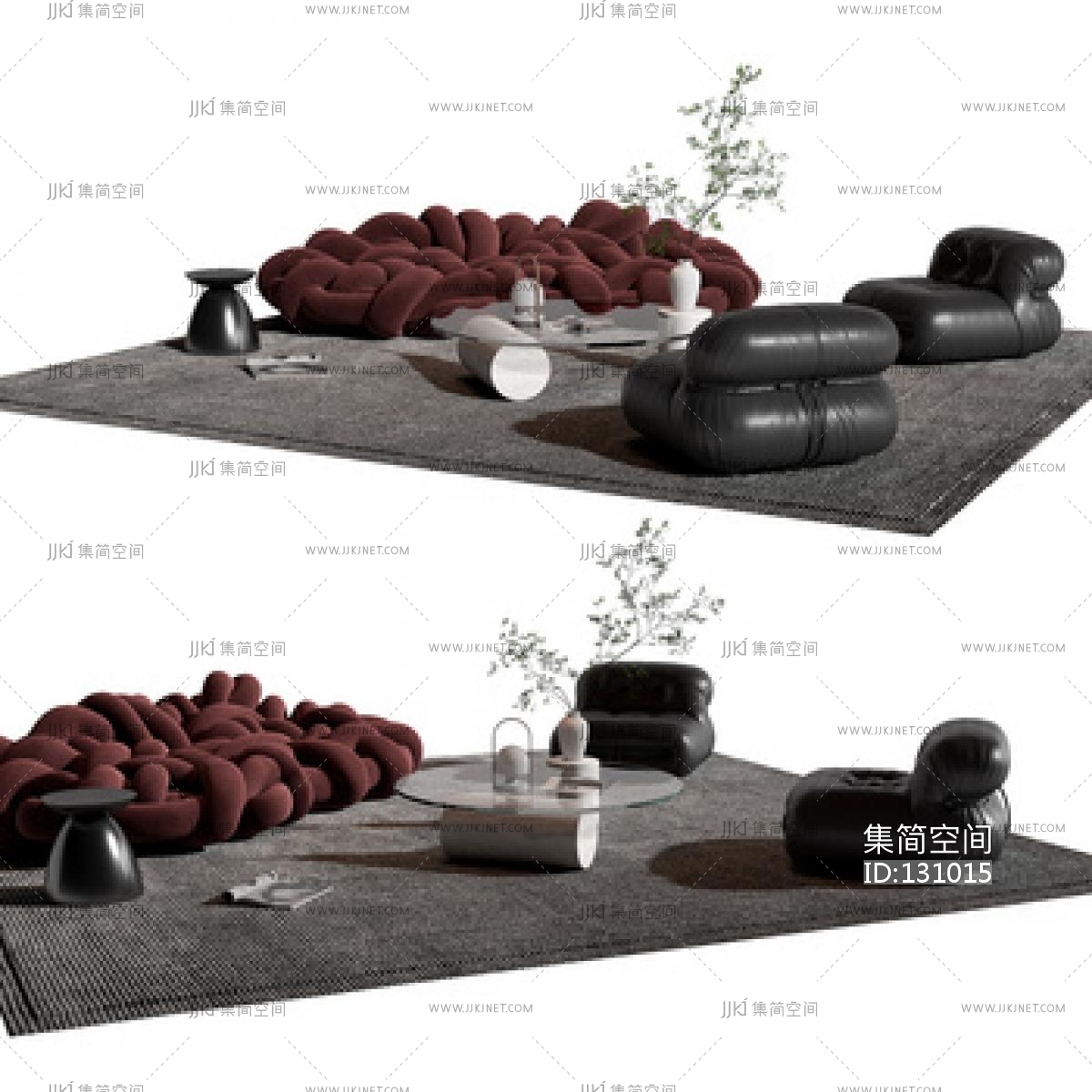 Edra 现代沙发茶几组合su草图模型下载-【集简空间】「每日更新」
